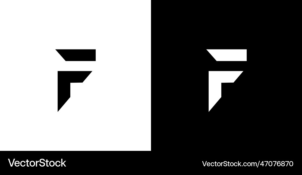 Modern and strong letter f initials logo design Vector Image