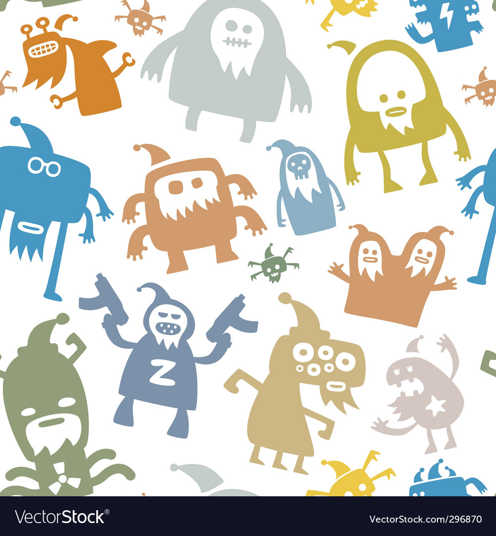 Monster patterns Royalty Free Vector Image - VectorStock
