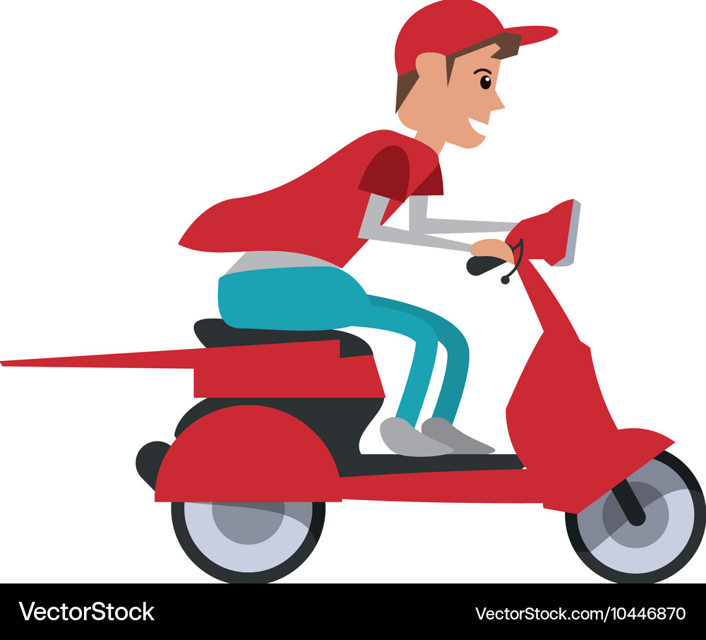 Motorcycle man transportation delivery design Vector Image
