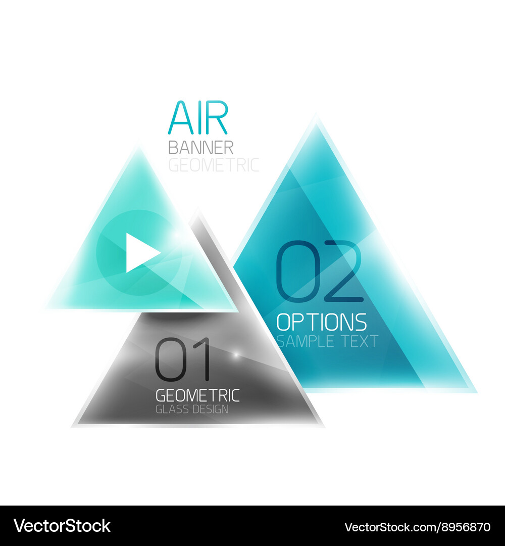 Shiny glass triangle web box Royalty Free Vector Image