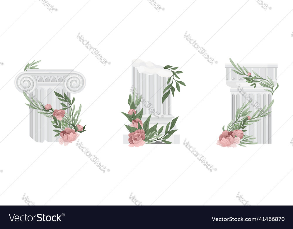 Three antique columns set Royalty Free Vector Image Three antique columns set Royalty Free Vector Image