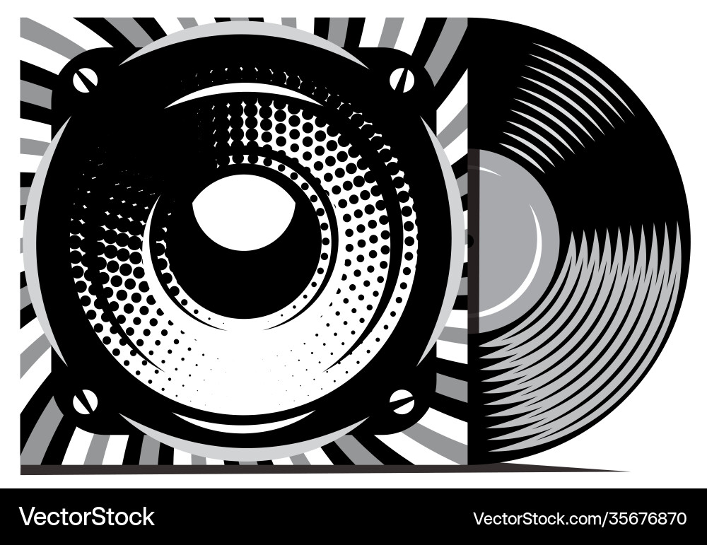 Vinyl record with cover mockup typography Vector Image