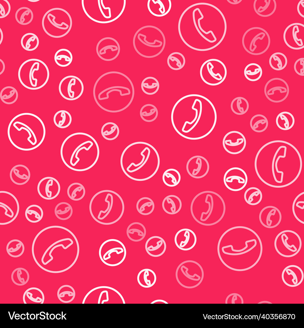 White line telephone handset icon isolated Vector Image