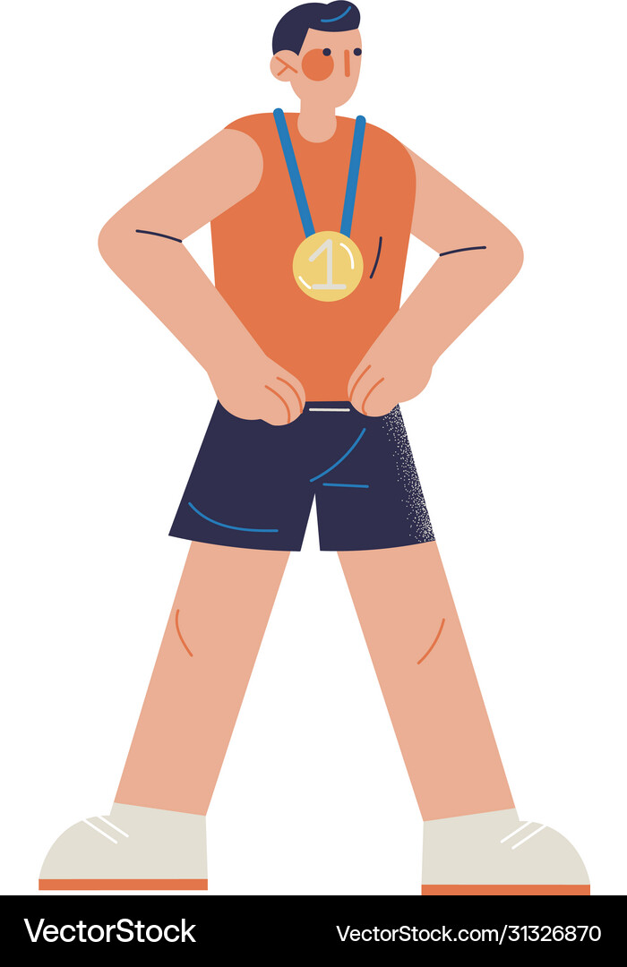 Young boy professional athlete standing Royalty Free Vector