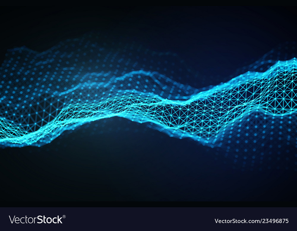 Abstract technology background 3d grid Royalty Free Vector