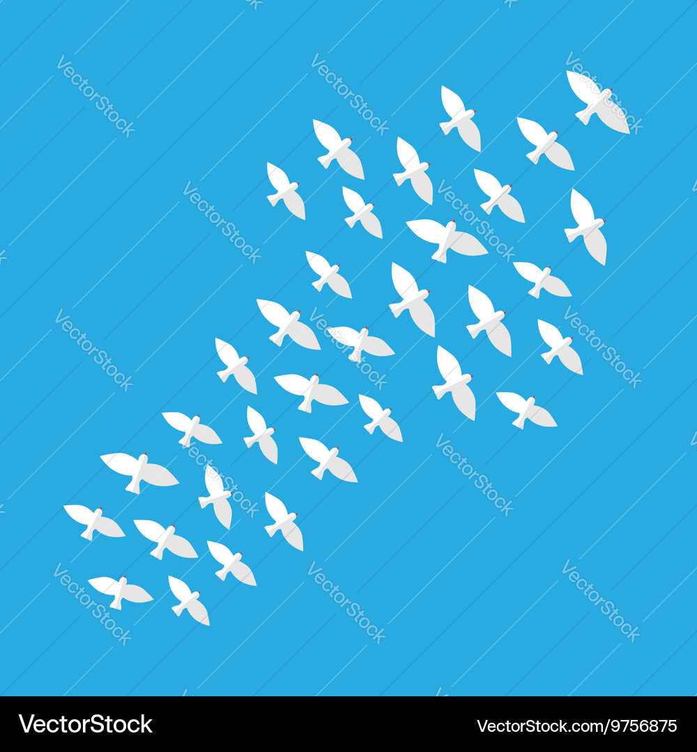 Arrow of flying birds Royalty Free Vector Image