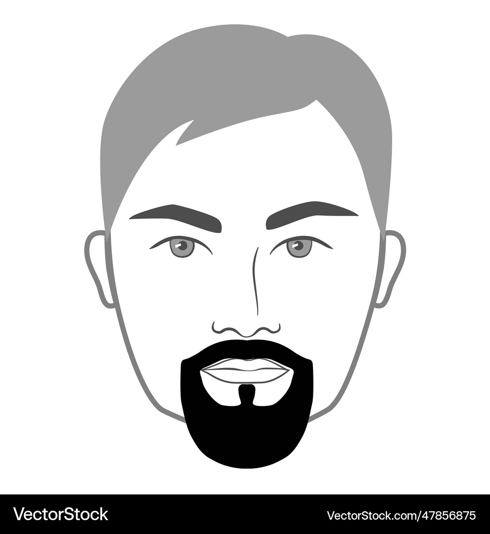 Circle beard style men in face facial Royalty Free Vector