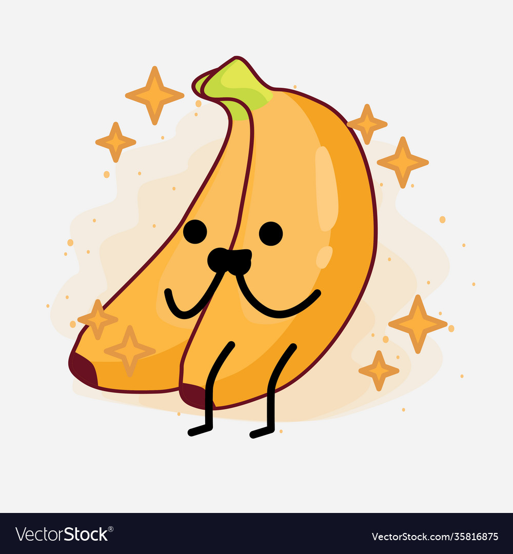 Cute banana fruit character Royalty Free Vector Image