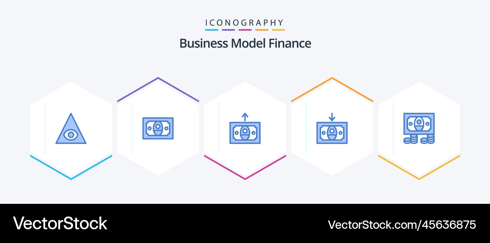 Finance 25 blue icon pack including money Vector Image