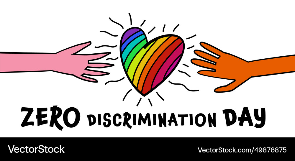 First of march zero discrimination day colorful Vector Image