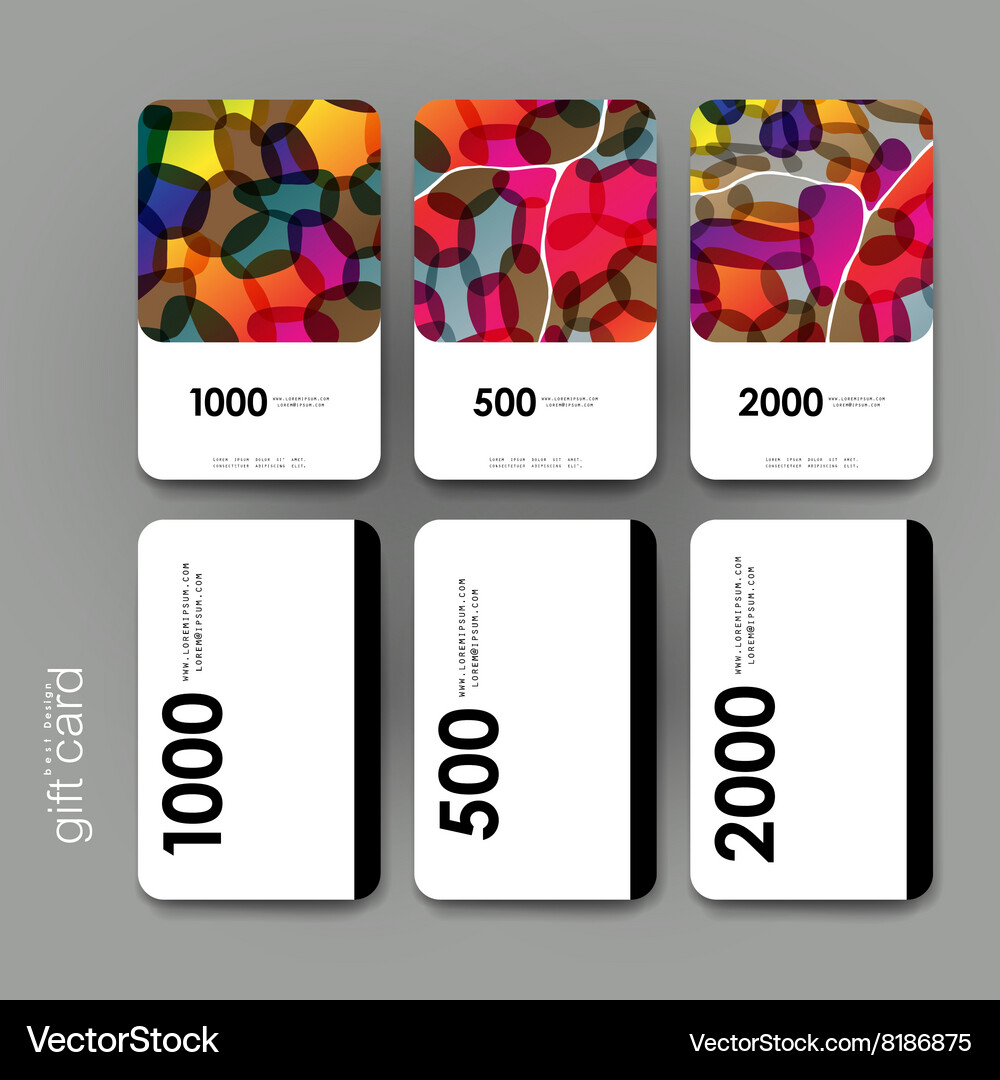 Gift coupon discount card template with abstract Vector Image