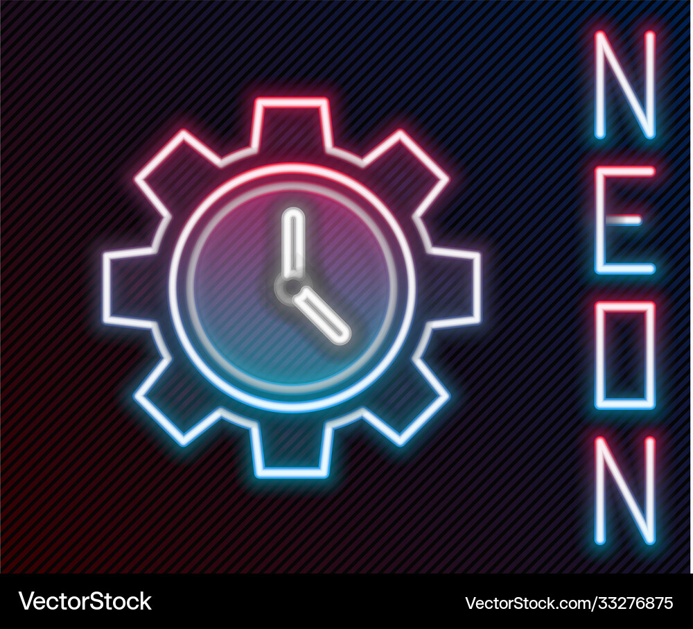 Glowing neon line time management icon isolated Vector Image