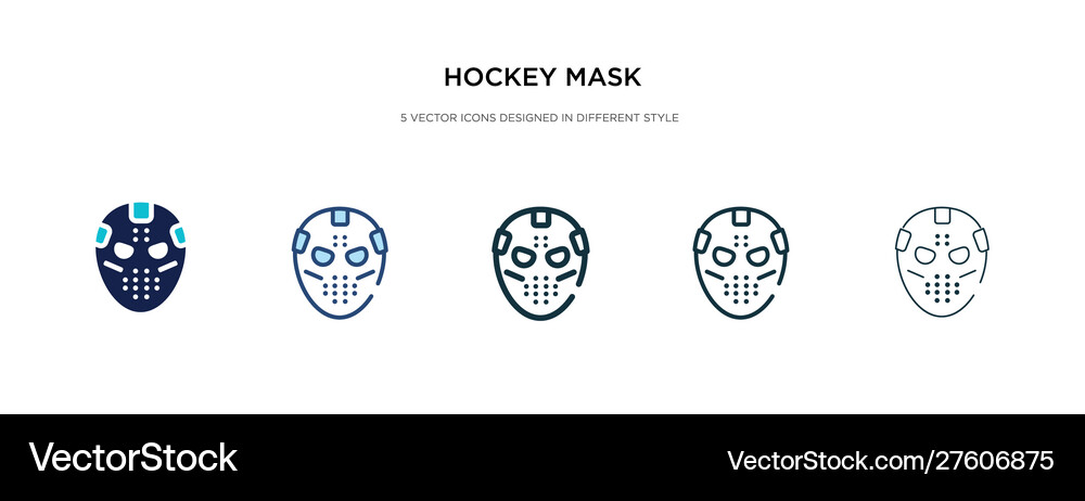 Hockey mask icon in different style two colored Vector Image