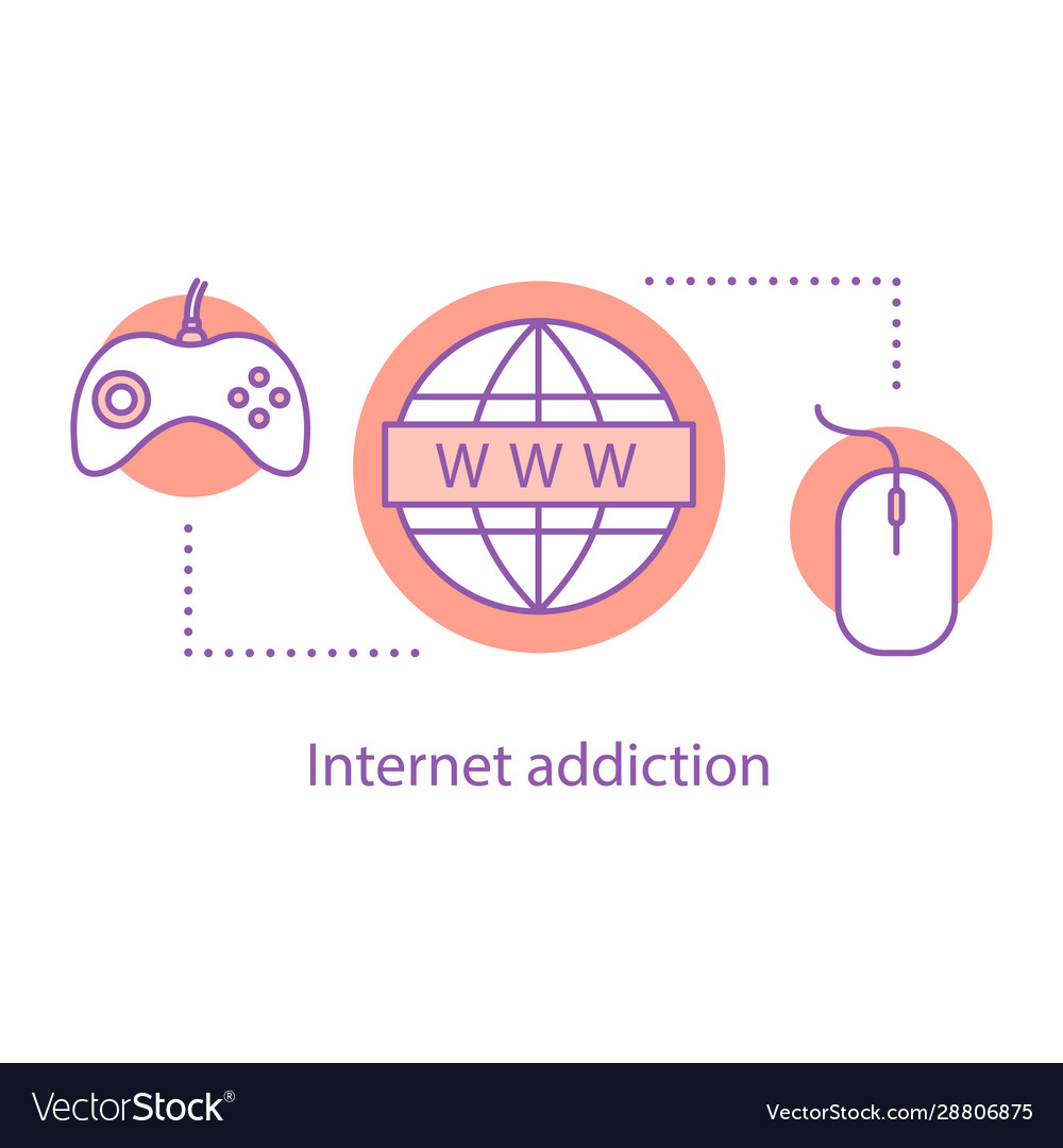 Internet addiction concept icon Royalty Free Vector Image Internet addiction concept icon Royalty Free Vector Image