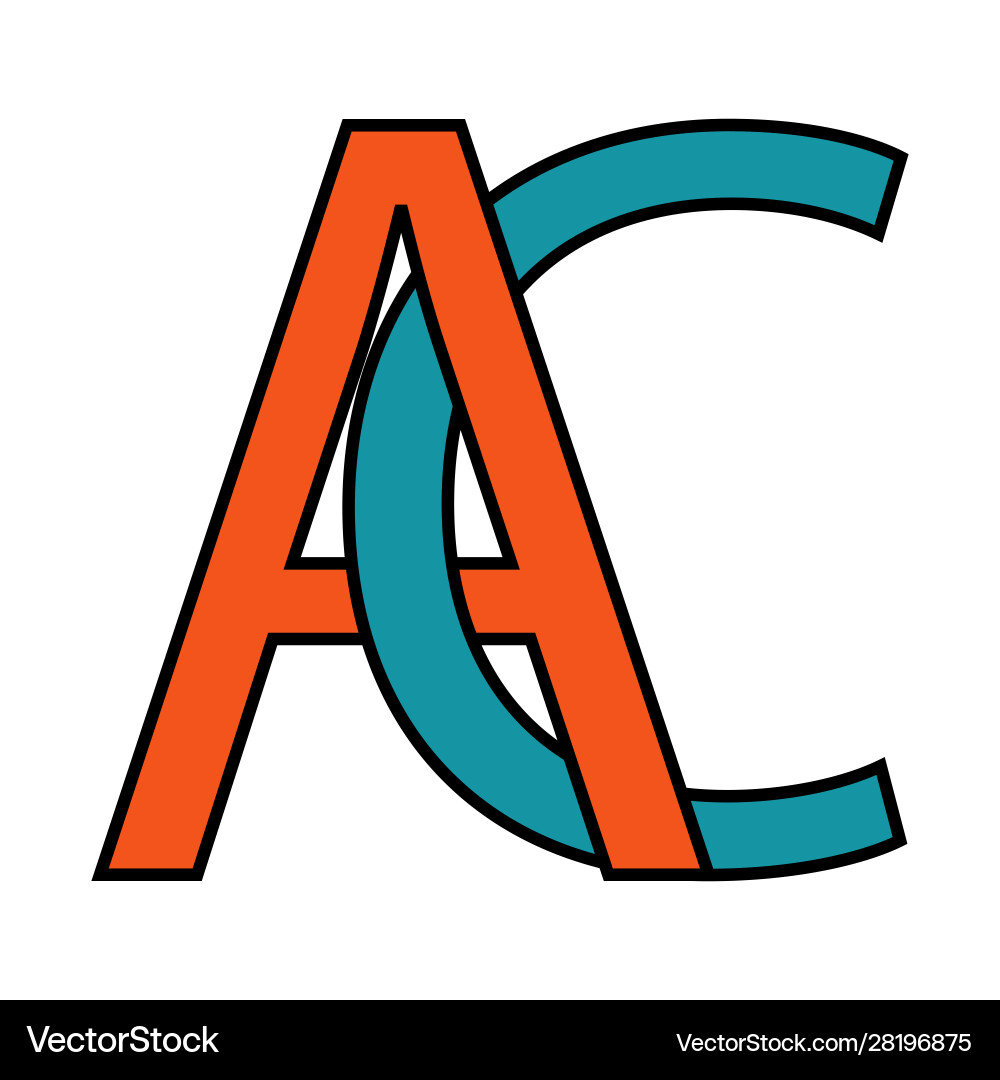 Logo syllable ac icon sign two interlaced letters Vector Image