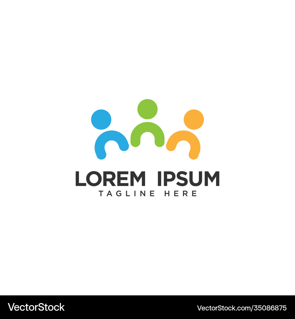 People communication community and teamwork logo Vector Image