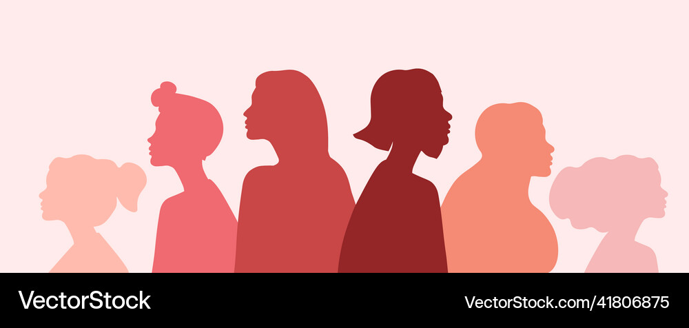 Profile group of women Royalty Free Vector Image