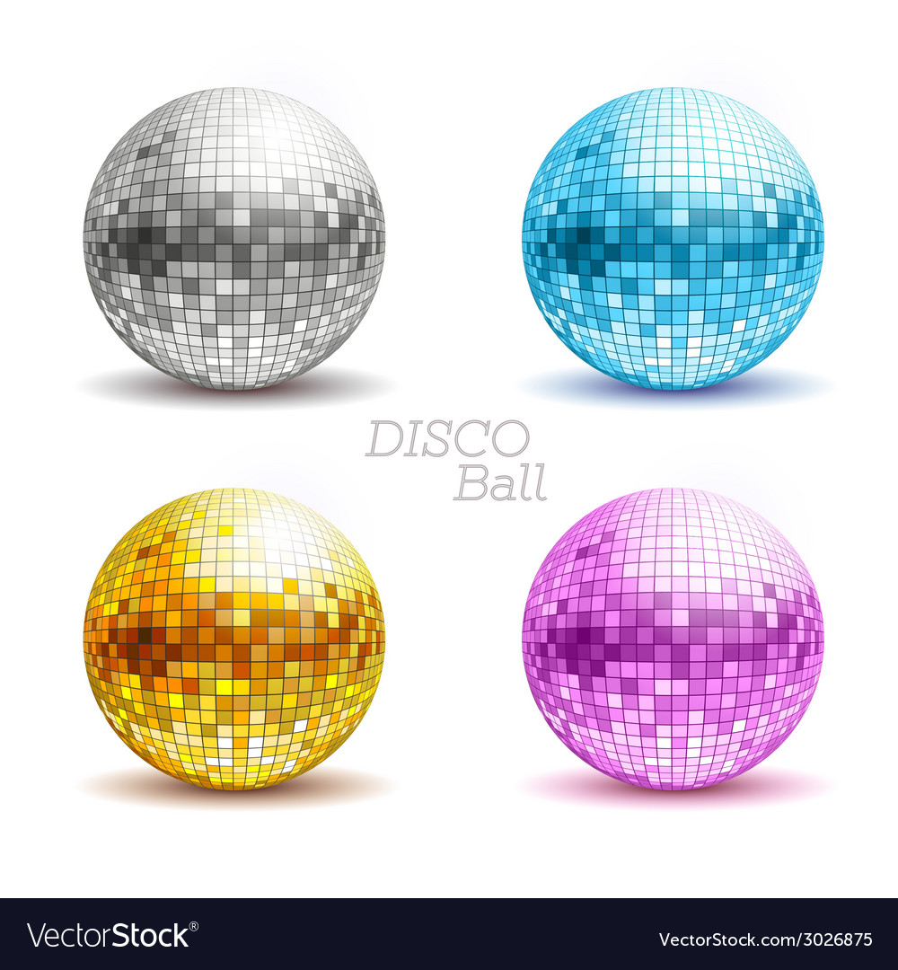 Set disco balls Royalty Free Vector Image - VectorStock