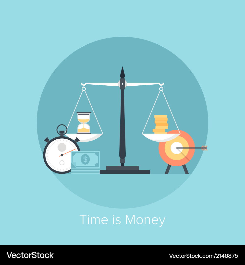 Time is money Royalty Free Vector Image - VectorStock