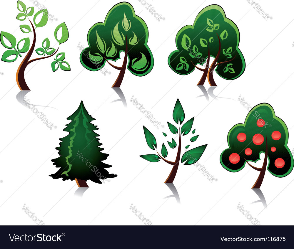 Tree symbols Royalty Free Vector Image - VectorStock