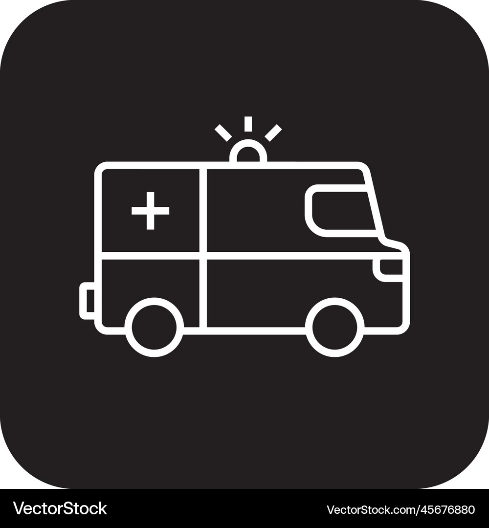 Ambulance transportation icon with black filled Vector Image
