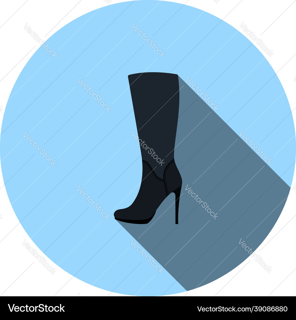 Autumn woman high heel boot icon Royalty Free Vector Image