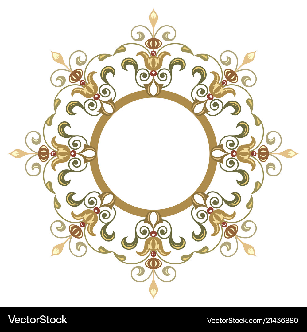 Beautiful luxury round frame ornamental border Vector Image