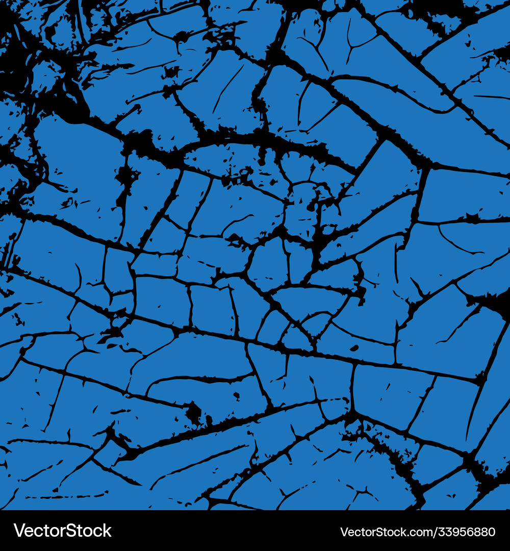 Blue cracking texture grunge background pattern Vector Image