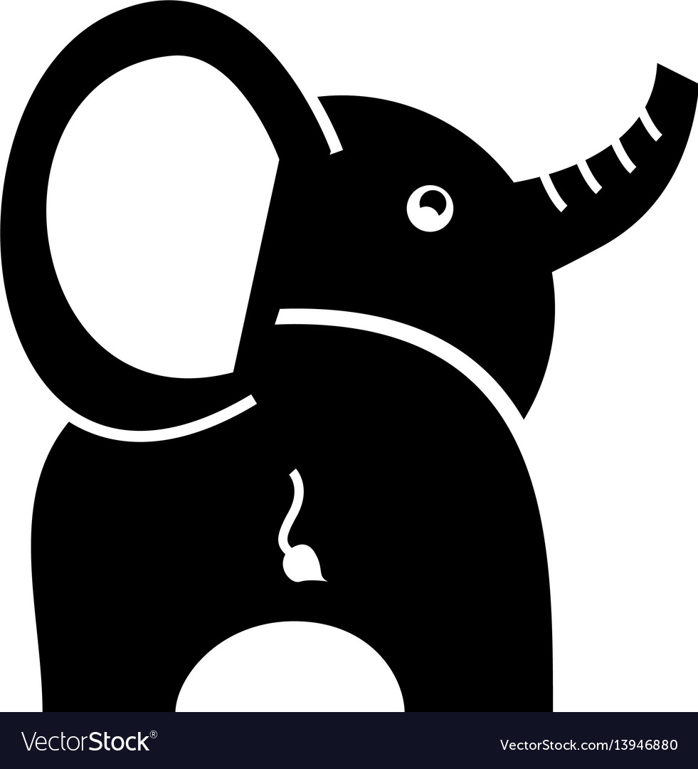 Cute baby elephant icon Royalty Free Vector Image