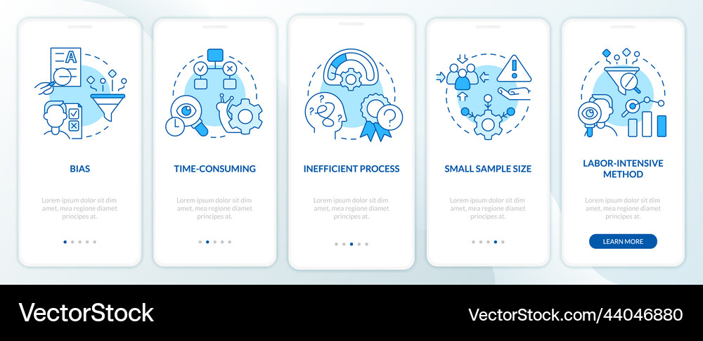 Disadvantages of case study blue onboarding Vector Image