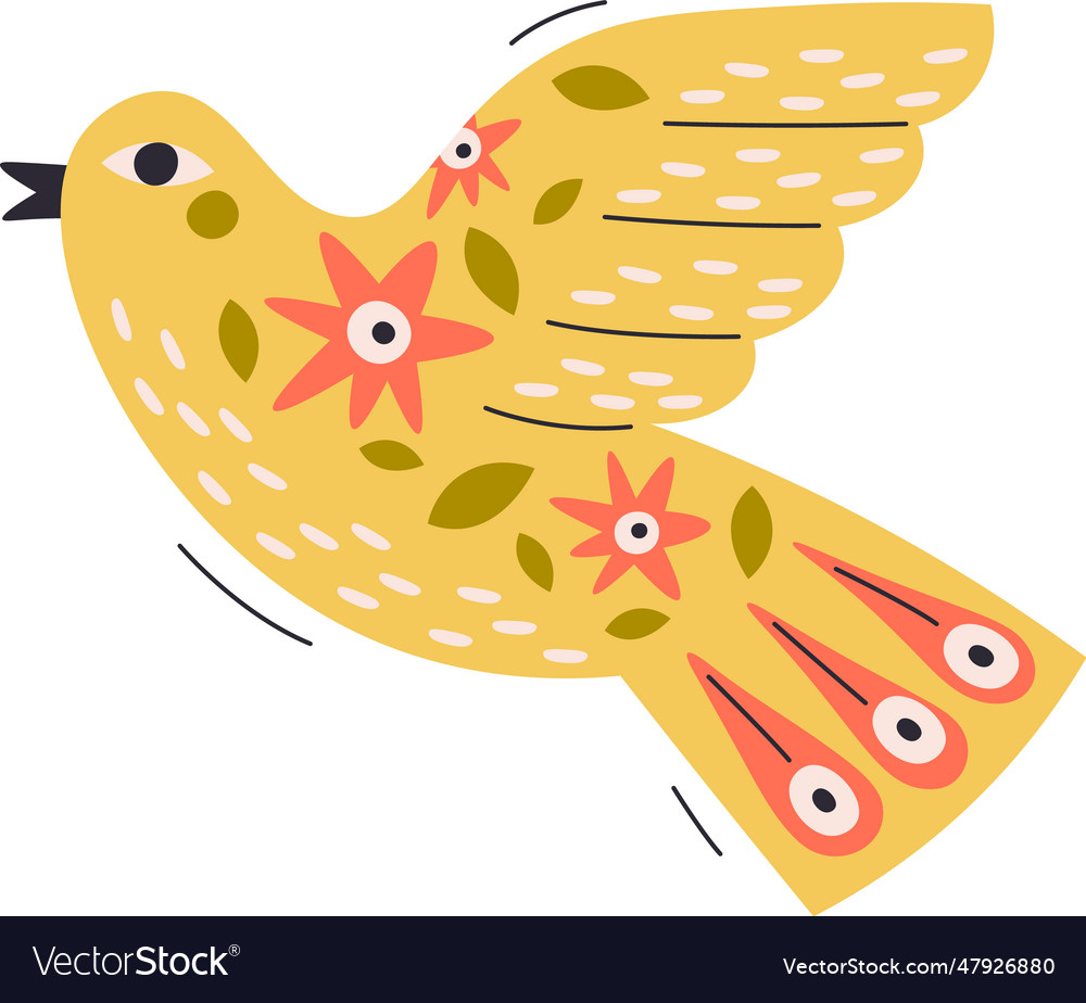 Folk art bird Royalty Free Vector Image - VectorStock Folk art bird Royalty Free Vector Image - VectorStock