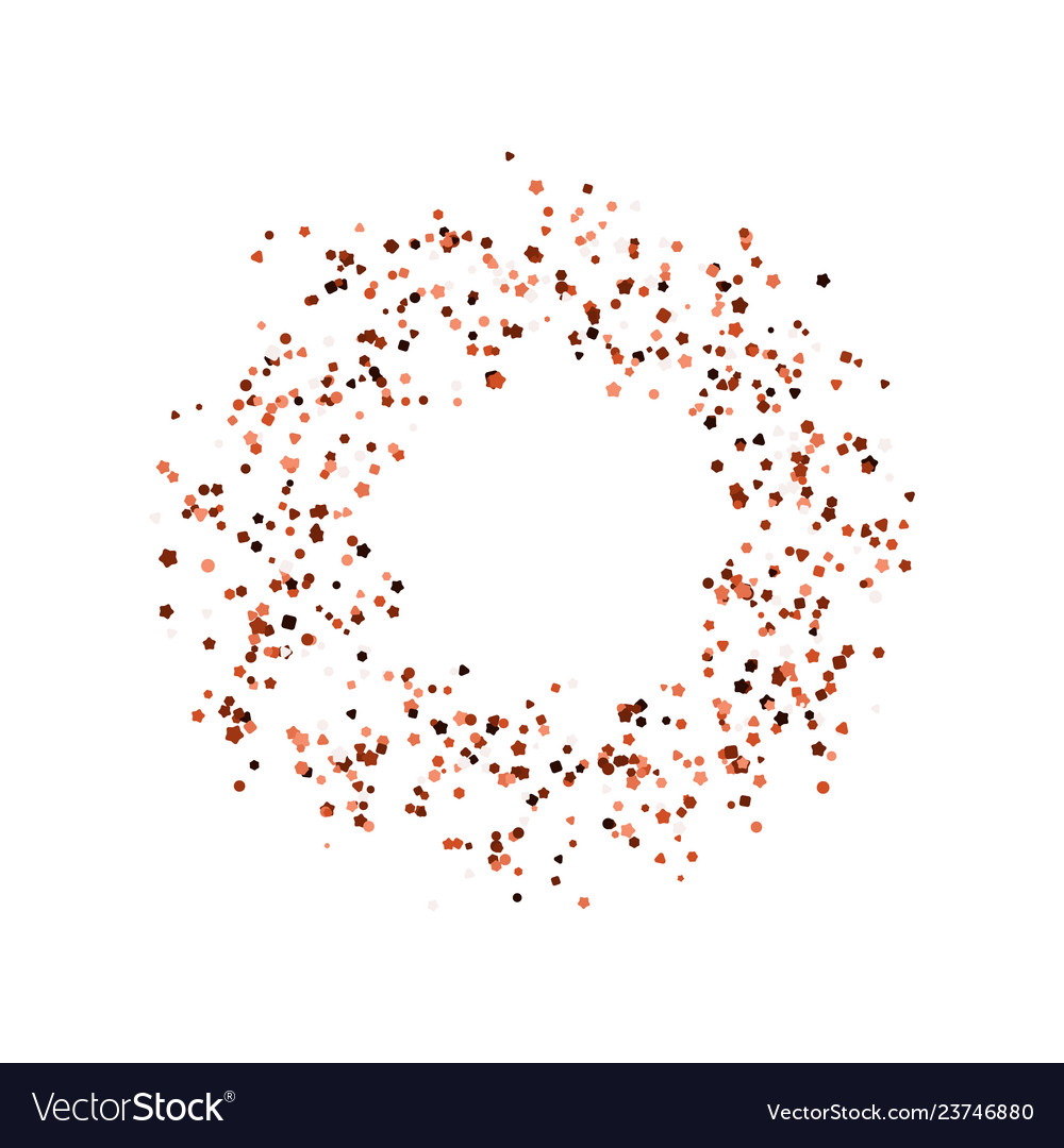 Glitter round frame red luxury confetti Royalty Free Vector