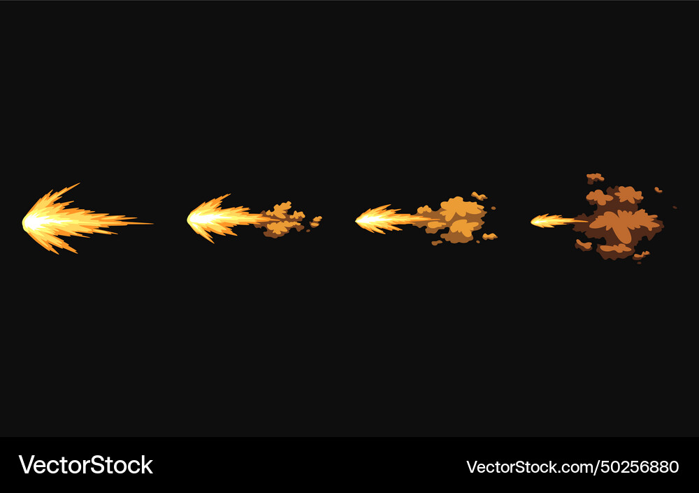 Gun flashes or gunshot animation collection Vector Image
