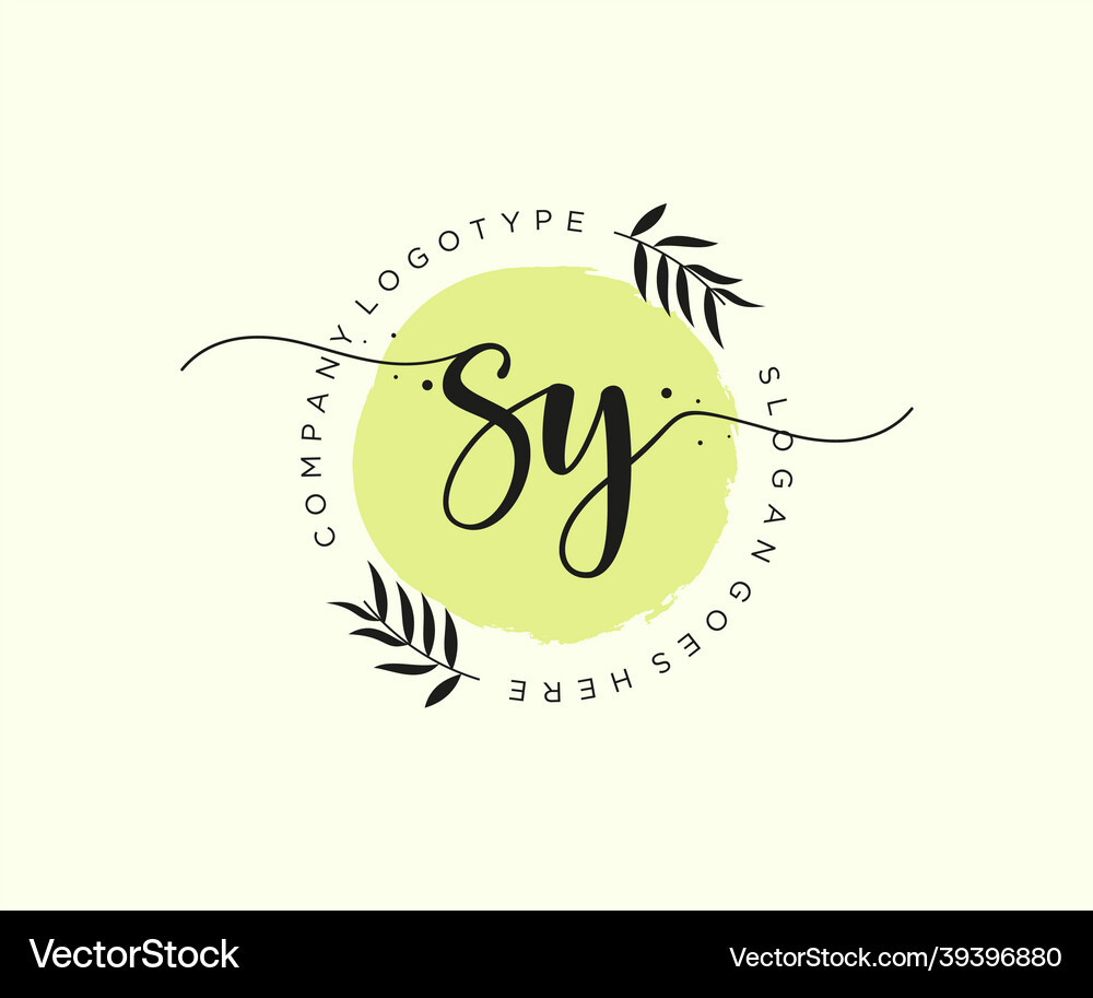 Initial sy feminine logo beauty monogram Vector Image