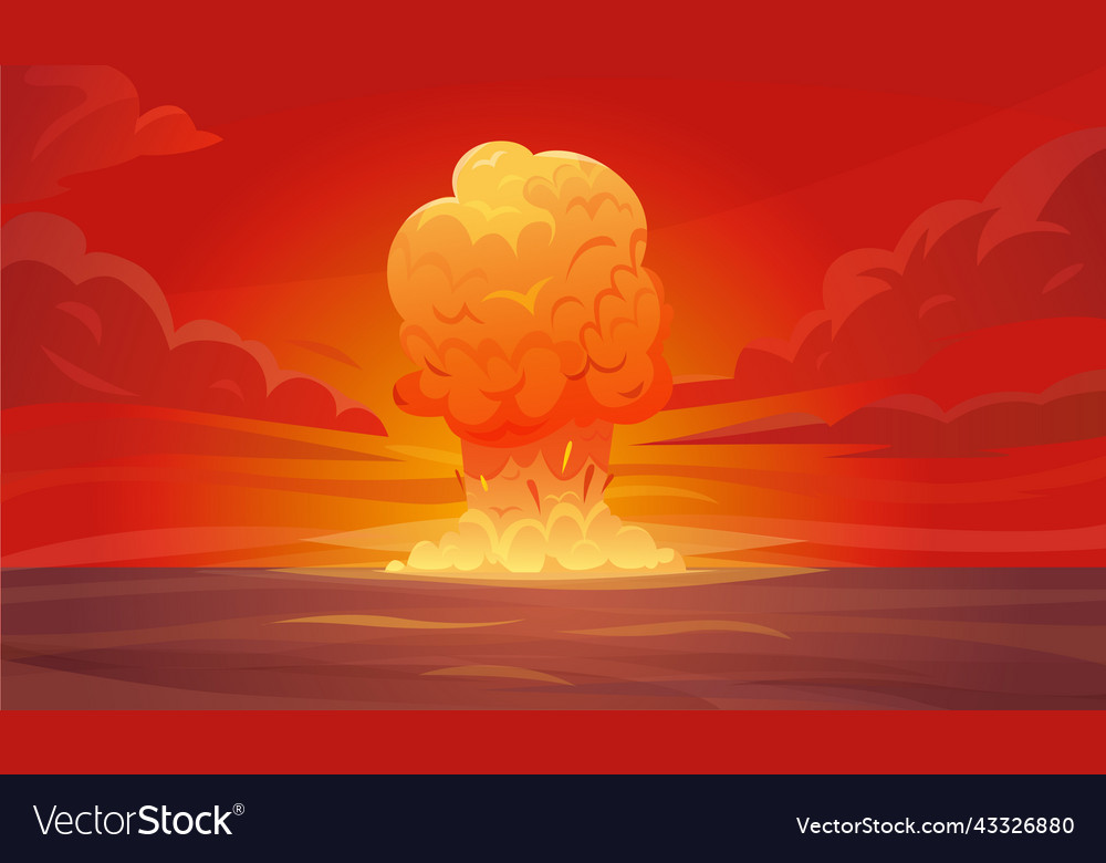 Nuclear explosion composition Royalty Free Vector Image