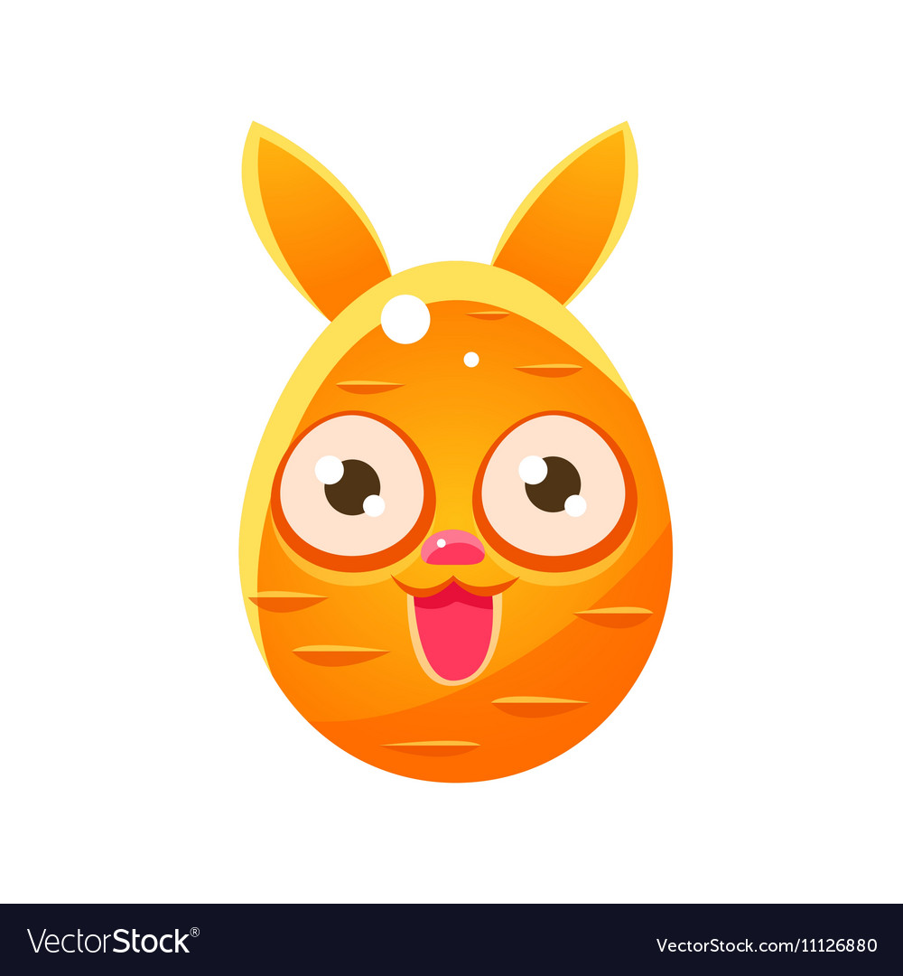 Orange egg shaped easter bunny Royalty Free Vector Image