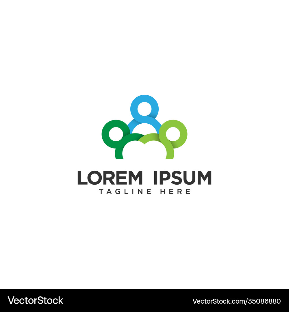 People communication community and teamwork logo Vector Image