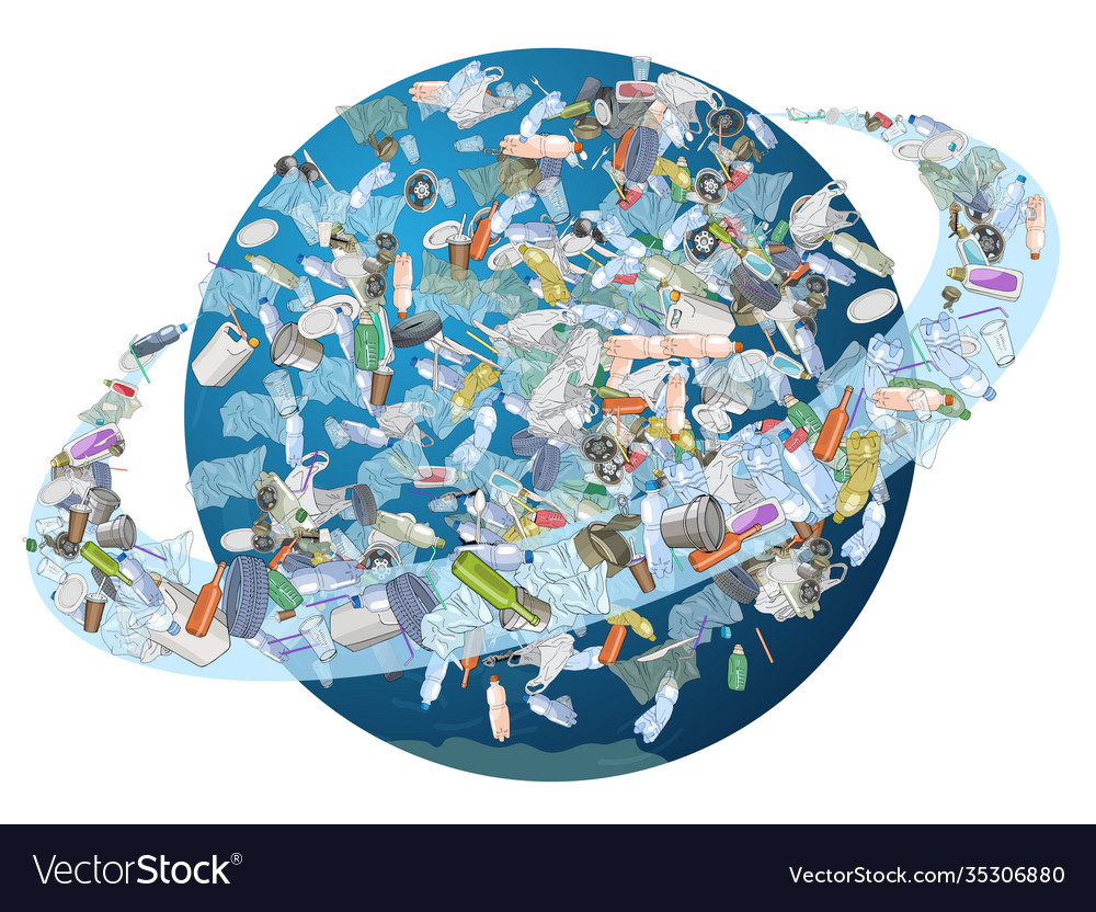 Problem pollution planet space Royalty Free Vector Image