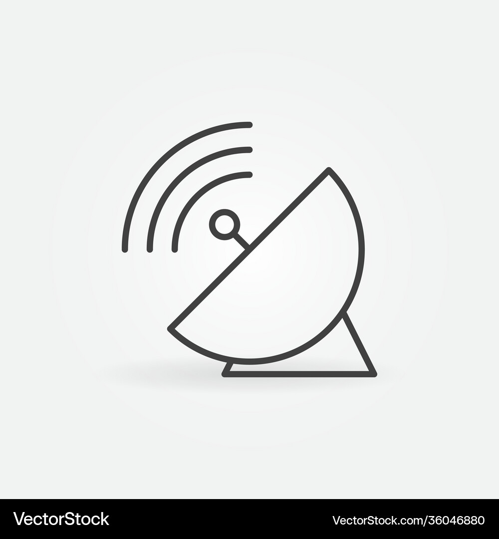 Satellite dish with signal outline concept Vector Image