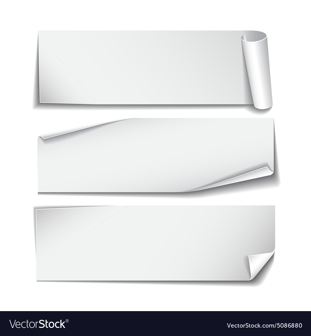 Set rectangular paper stickers on white Royalty Free Vector