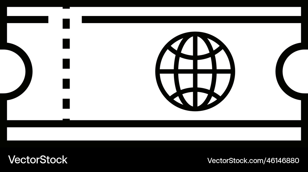 Ticket tourism travel icon Royalty Free Vector Image