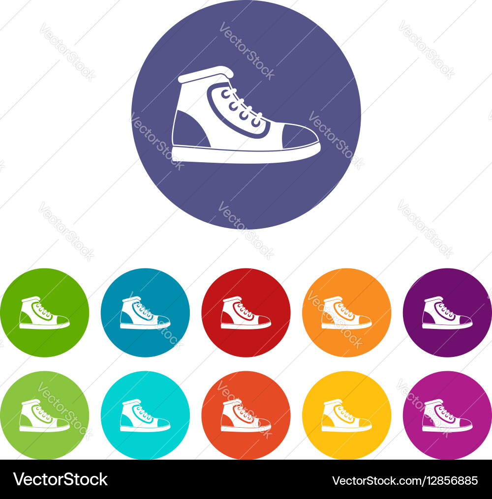 Athletic shoe set icons Royalty Free Vector Image