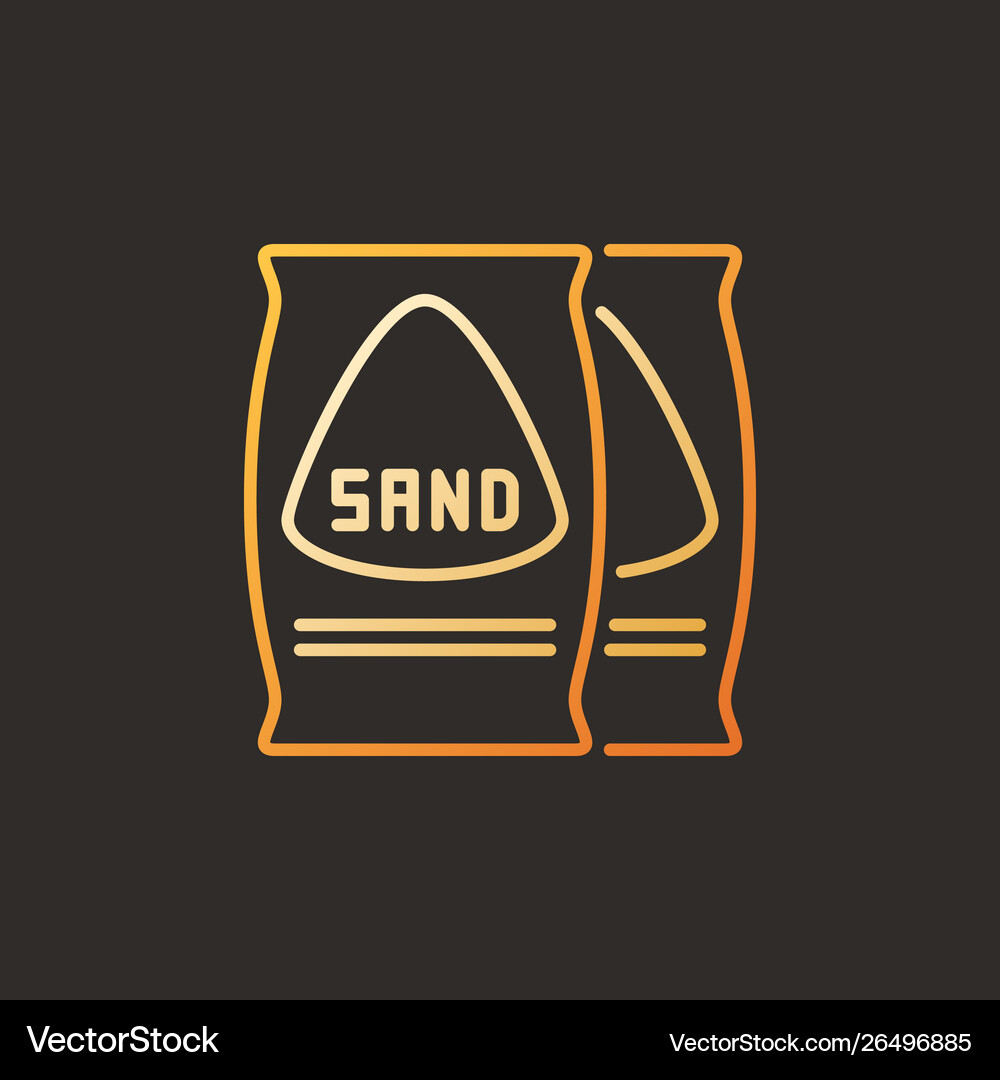Bags with sand colored outline icon Royalty Free Vector