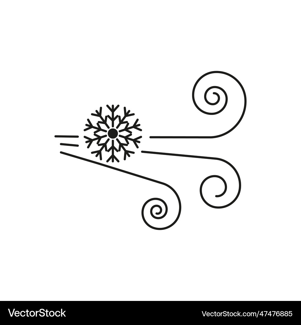 Flow cold wind icon cool air of conditioner Vector Image