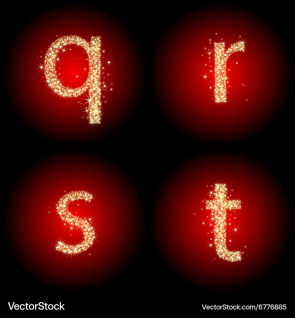 Four letters of the alphabet Royalty Free Vector Image