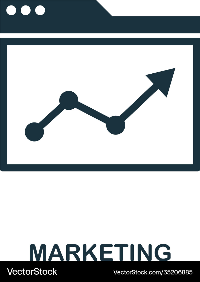 Marketing icon monochrome style design from Vector Image