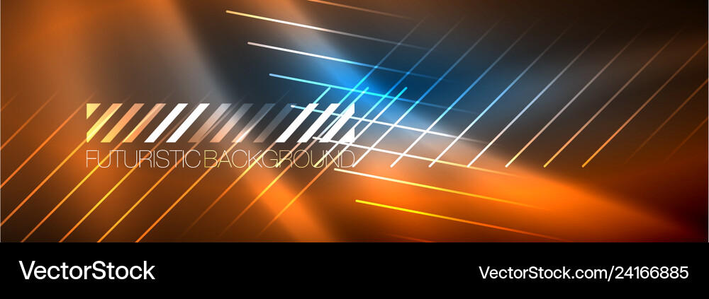 Neon glowing techno lines hi-tech futuristic Vector Image