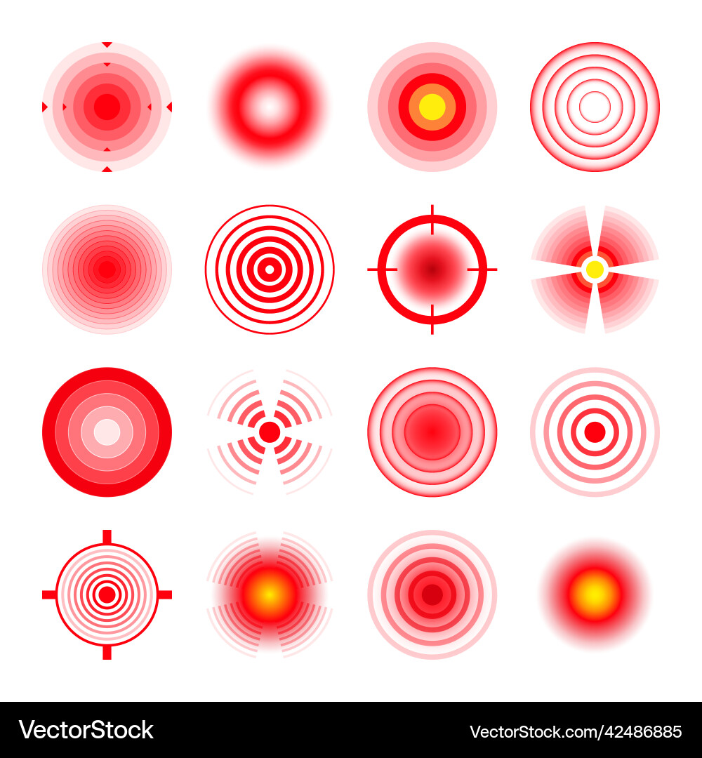 Pain localization marks painful area aching spot Vector Image