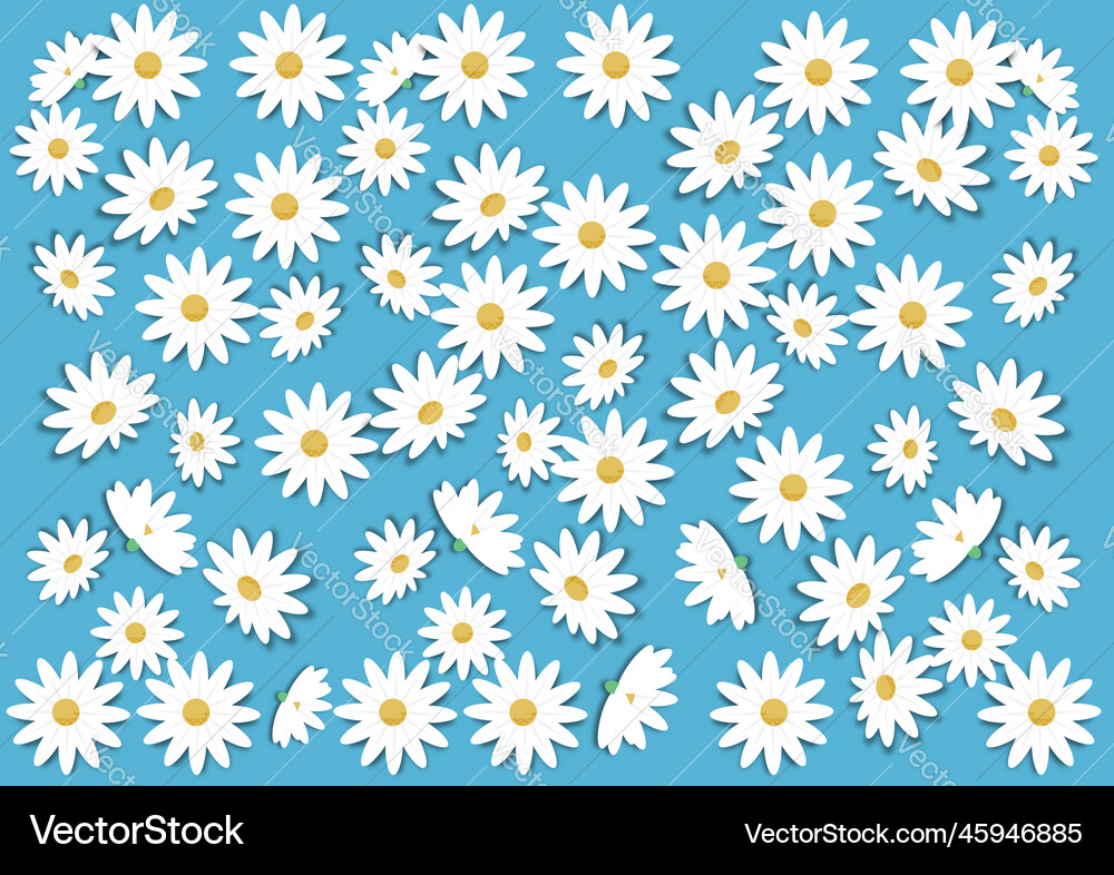 Paper art with daisy flower and spring background Vector Image