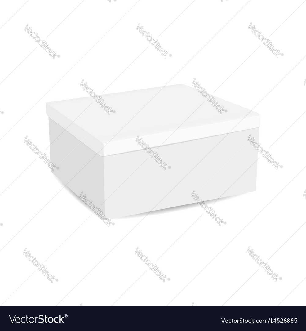 Realistic white box isolated on white background Vector Image
